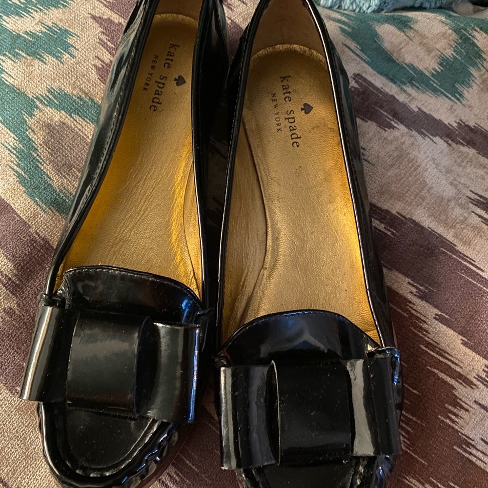 Kate Spade Connie Patent Leather Bow Loafers - Gem